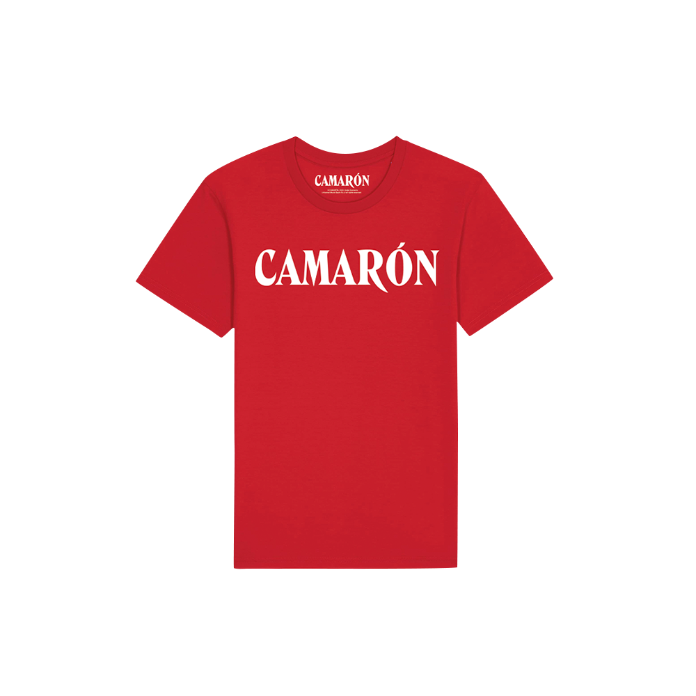 Camarón De La Isla - Camiseta Roja Logo Camarón – UNIVERSALMUSICONLINE.ES
